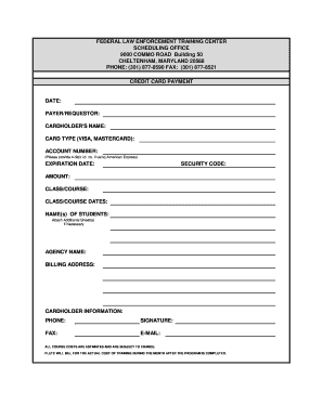 Fillable Online fletc FEDERAL LAW ENFORCEMENT TRAINING CENTER ...