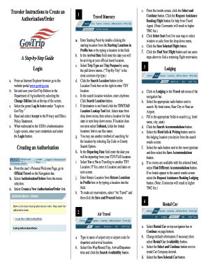 Fillable Online fas usda Traveler Instructions to Create an 1 ...