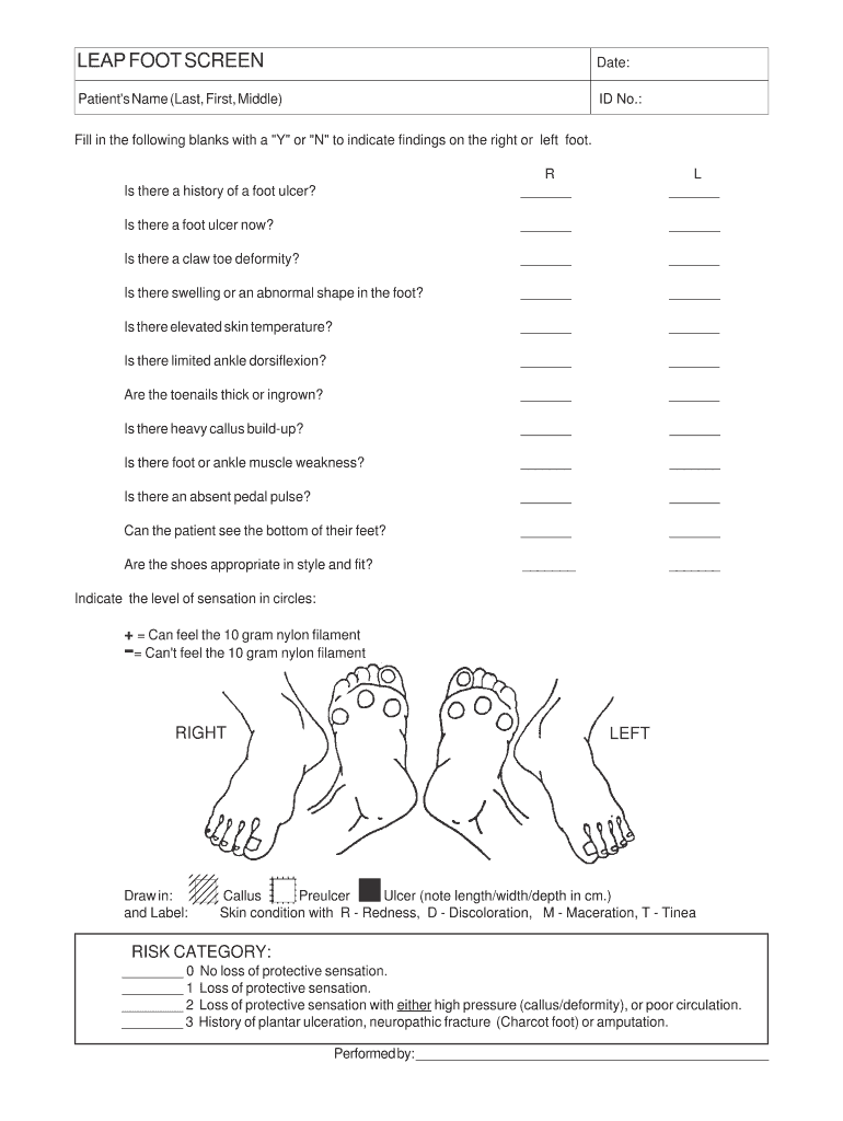 Fillable Online hrsa Foot Evaluation Deformities - hrsa Fax Email Print ...