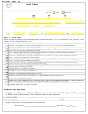 Fillable Online state sd License Plate Application 1 - statesdus ...