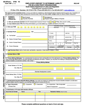Fillable Online state sd Form 1NP EMPLOYERS REPORT TO DETERMINE ...