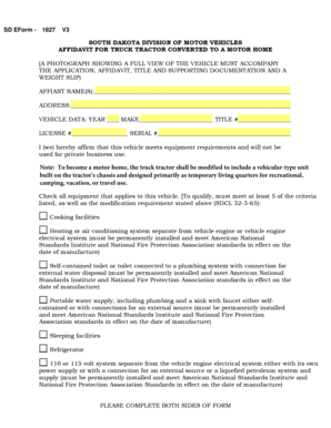 Fillable Online state sd SOUTH DAKOTA DIVISION OF MOTOR VEHICLES ...