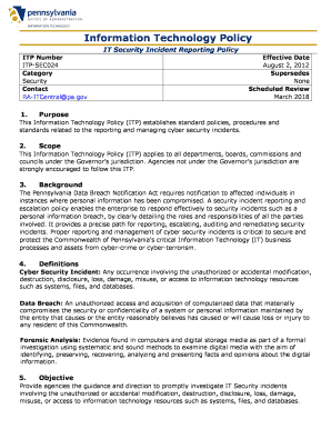 Fillable Online IT Security Incident Reporting Policy Fax Email Print ...