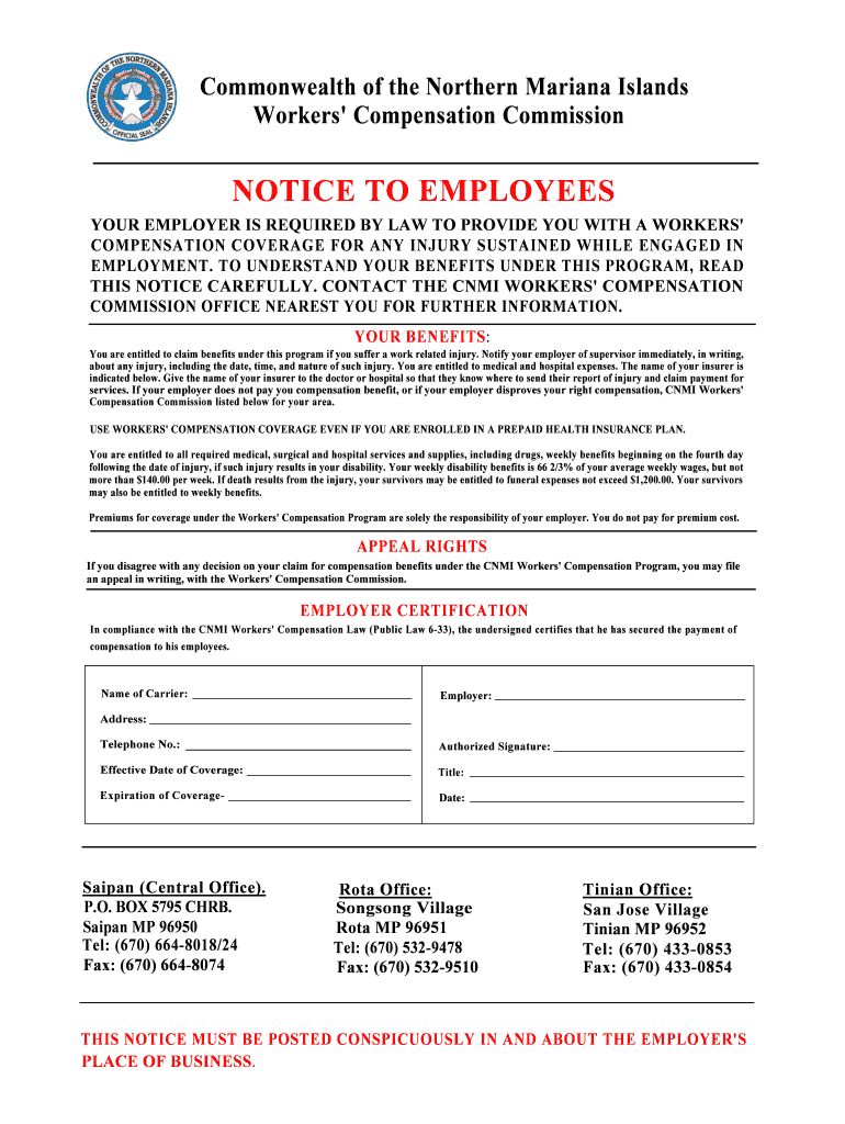 Fillable Online Notice to Employees2 - commercegovmp Fax Email Print ...