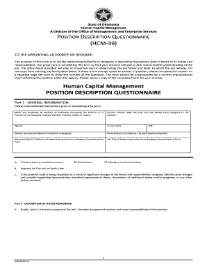 Fillable Online ok Human Capital Management POSITION DESCRIPTION ...