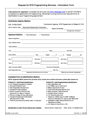 Fillable Online dos ny to schedule an appointment for fingerprinting ...