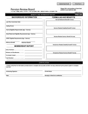 Fillable Online Pension Review Board Please fill in only portions of ...