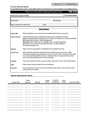 Fillable Online PRB Form 2000 - Pension Review Board Fax Email Print ...