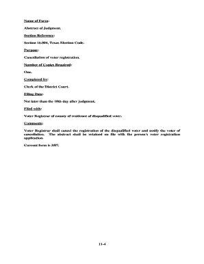 Fillable Online sos state tx Name of Form Abstract of Judgment Section ...