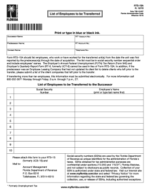 Fillable Online List of Employees to be Transferred Print or type in blue Fax Email Print ...