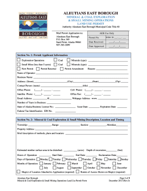 Fillable Online aleutianseast AEB Mineral Coal Expl Small Mining Permit ...