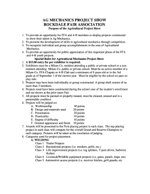 Fillable Online AG MECHANICS PROJECT SHOW - Texas AM AgriLife Fax Email ...