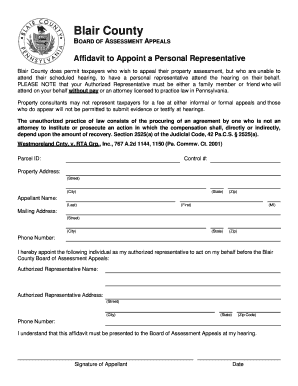 Fillable Online Affidavit to Appoint a Personal Representative Fax ...