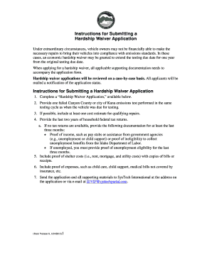 Fillable Online FormHardship Waiver and Instructions Fax Email Print ...