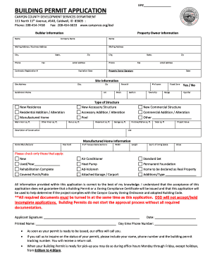 Fillable Online BP Application and list of required docs - Canyon ...