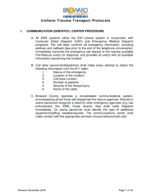 Fillable Online Uniform Trauma Transport Protocol - Broward County ...