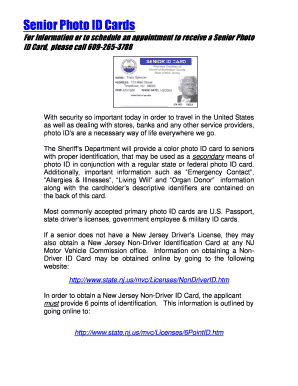 Fillable Online Senior Photo ID Cards Fax Email Print - pdfFiller