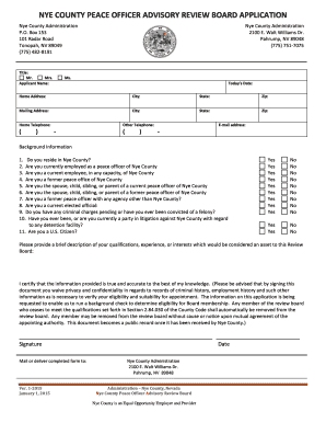 Fillable Online NYE COUNTY PEACE OFFICER ADVISORY REVIEW BOARD ...