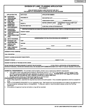 Fillable Online DIVISION OF LAND APPLICATION - Nye County Nevada Fax ...