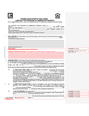 Fillable Online This CONTRACT FOR PURCHASE OF UNIMPROVED PROPERTY made ...
