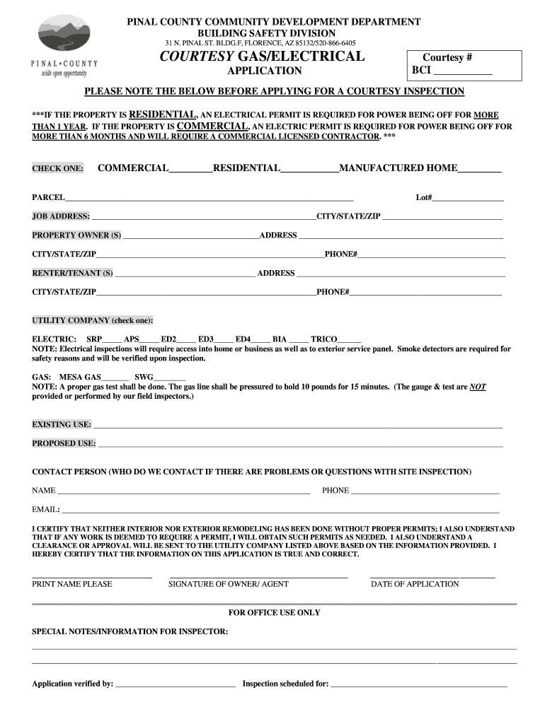 Fillable Online pinalcountyaz PINAL COUNTY COMMUNITY DEVELOPMENT ...