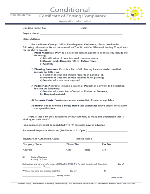 Fillable Online porterco Conditional - Porter County IN - porterco Fax Email Print - pdfFiller