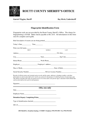 Fillable Online Fingerprint Identification Form Fax Email Print - pdfFiller