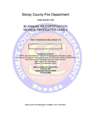 Fillable Online storeycounty Fire Fighter Task Bookdoc Fax Email Print ...