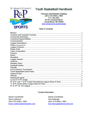 Fillable Online Youth Basketball Handbook Fax Email Print - pdfFiller