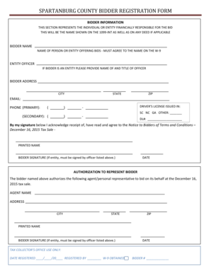 Fillable Online spartanburgcounty SPARTANBURG COUNTY BIDDER ...