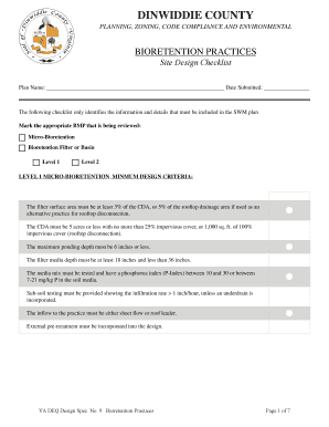 Fillable Online BIORETENTION PRACTICES Fax Email Print - pdfFiller