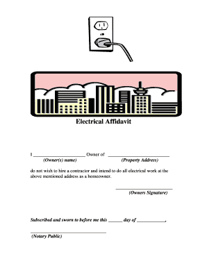 Fillable Online Electrical Affidavit - Will County Illinois Fax Email ...