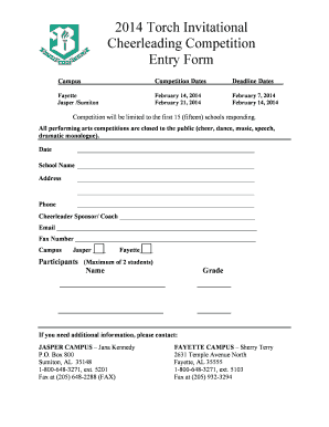 Fillable Online bscc 2014 Cheerleader Reg Form Fax Email Print - pdfFiller