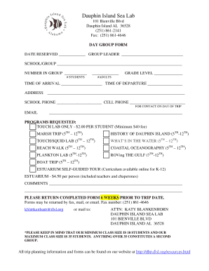 Fillable Online disl DAY GROUP FORM to PDF Fax Email Print - pdfFiller