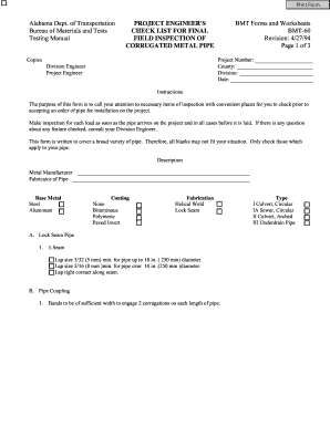 Fillable Online dot state al BMT Forms and Worksheets Fax Email Print ...