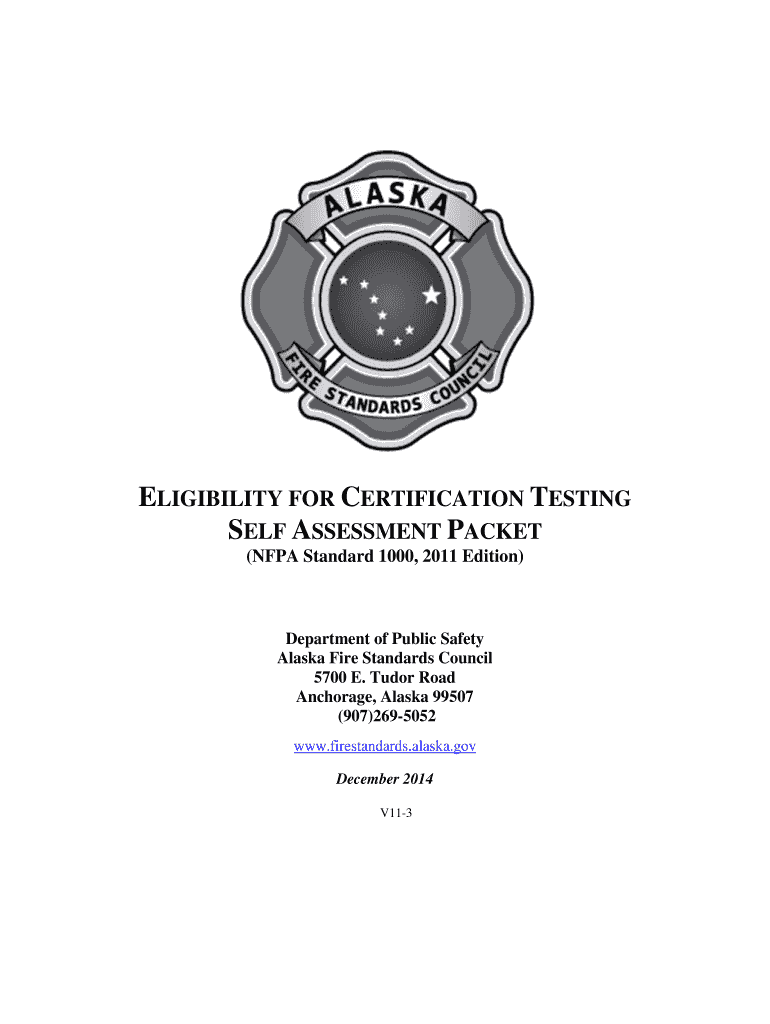Fillable Online dps alaska E CERTIFICATION ESTING SELF ASSESSMENT ...