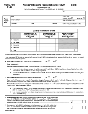 Fillable Online azdor ARIZONA FORM Arizona Withholding Reconciliation ...