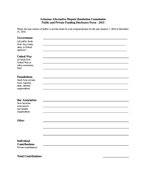 Fillable Online courts arkansas Public and Private Disclosure Form ...