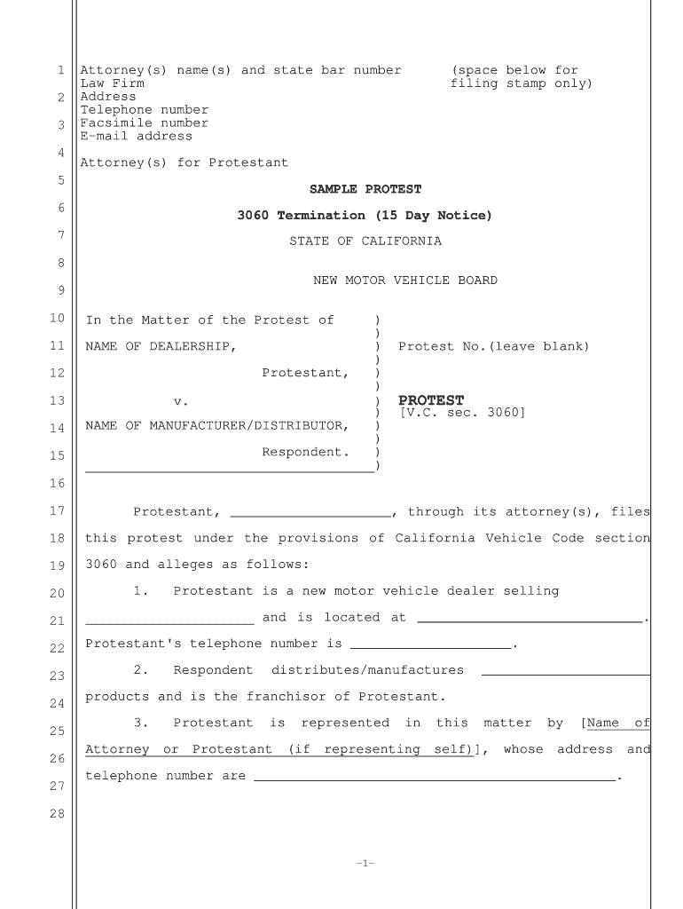 Fillable Online 1 2 3 4 Attorney(s) name(s) and state bar number Law ...