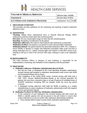 Fillable Online 5 MEDICATION ADHERENCE PROCEDURE Fax Email Print ...