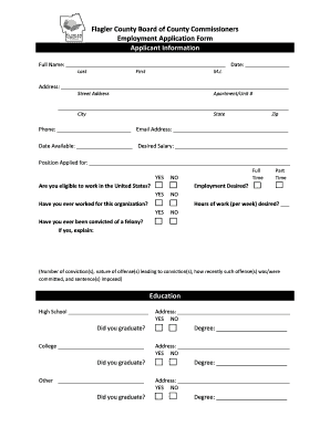 Fillable Online flaglercounty Flagler County Board of County ...