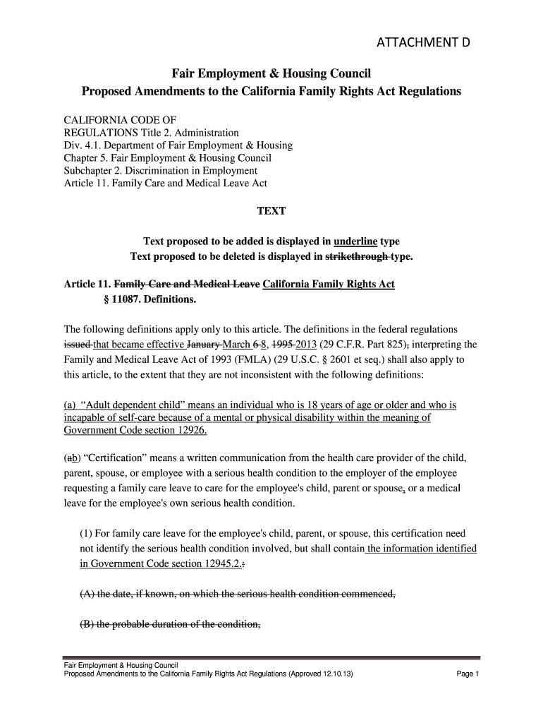 Fillable Online dfeh ca ATTACHMENT D - DFEH - dfeh ca Fax Email Print ...