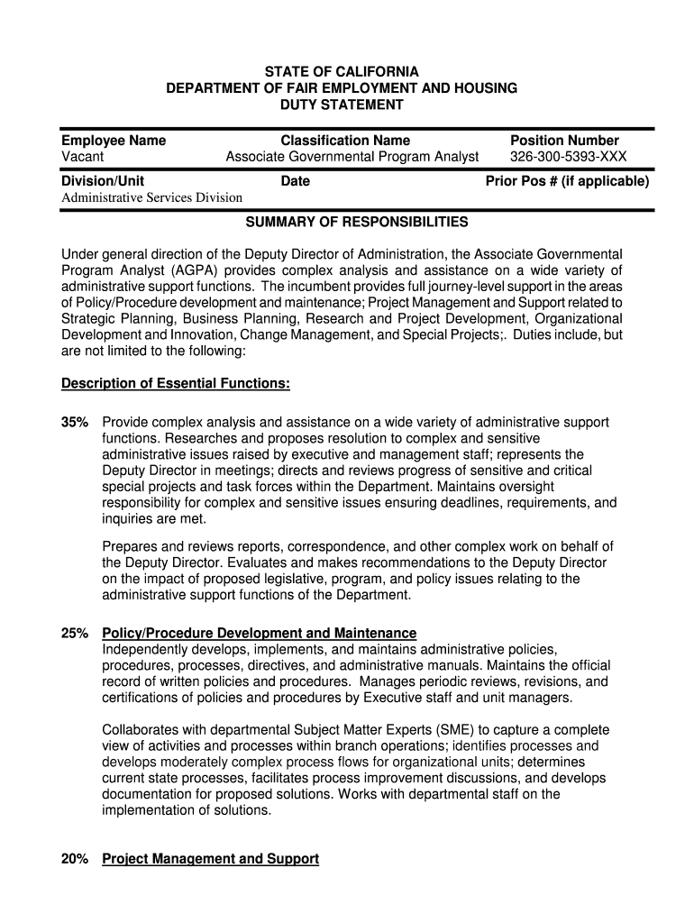 Fillable Online dfeh ca Prior Pos # (if applicable) - dfeh ca Fax Email ...