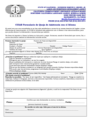 Fillable Online cuiab ca LABOR AND WORKFORCE DEVELOPMENT AGENCY Fax ...