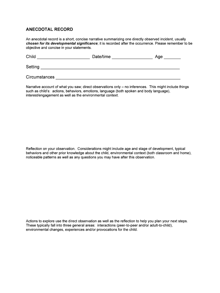 Fillable Online rrcc ANECDOTAL RECORD w explanationdocx - rrcc Fax ...