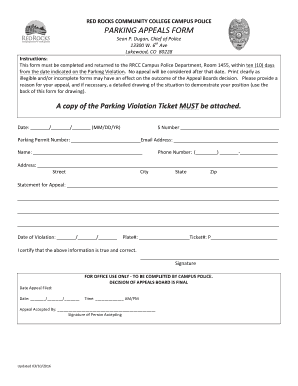 Fillable Online rrcc Parking Appeals Form - Red Rocks Community College ...