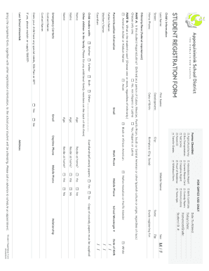 Fillable Online STUDENT REGISTRATION FORM Forms Checklist 1 Agricultural Survey 1 Bus ...