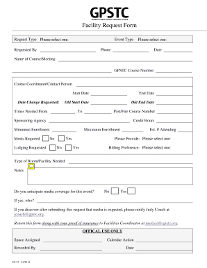 Fillable Online gpstc Facility Request Form-FC27 - GPSTC Fax Email ...