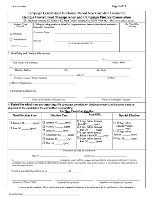 Fillable Online media ethics ga Campaign Contribution Disclosure Report ...
