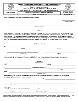 Fillable Online oci ga AFFIDAVIT - Georgia Fax Email Print - pdfFiller